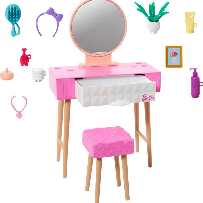 Jual Barbie Furniture Vanity Set Barbie Dollhouse Mattel | Shopee Indonesia
