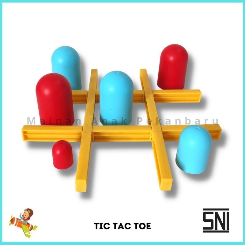 Jual Mainan Game Anak Bingo Tic Tac Toe Silang Board Warna Merah Biru ...