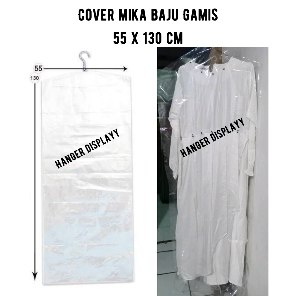 Jual Plastik Mika Cover Baju Gamis Dewasa 130 x 55 Anti Debu Mika ...