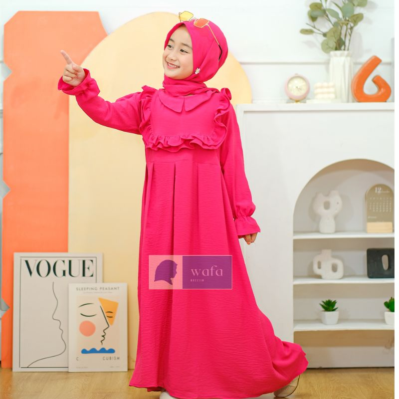 Jual ALESHA KIDS gamis anak warna lemon gamis crinkle airflow gamis ...