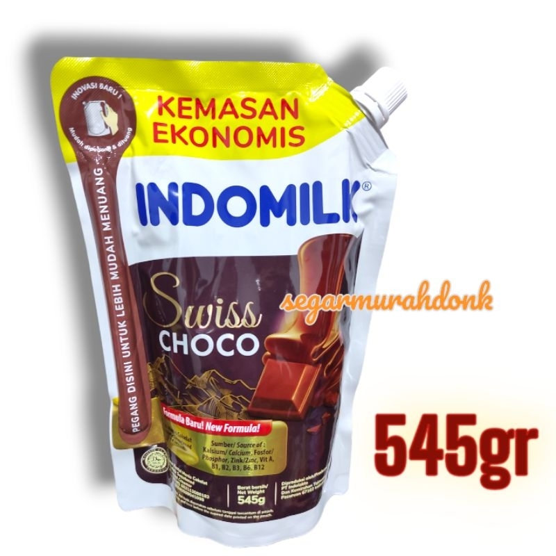 Jual Susu Indomilk Swiss Choco Kental Manis Coklat Pouch 545 gram ...