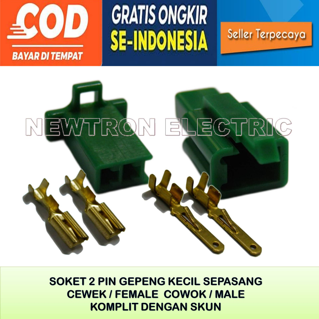 Jual SOKET SOCKET MOTOR KONEKTOR KABEL 2 PIN KECIL MOTOR MOBIL MALE ...