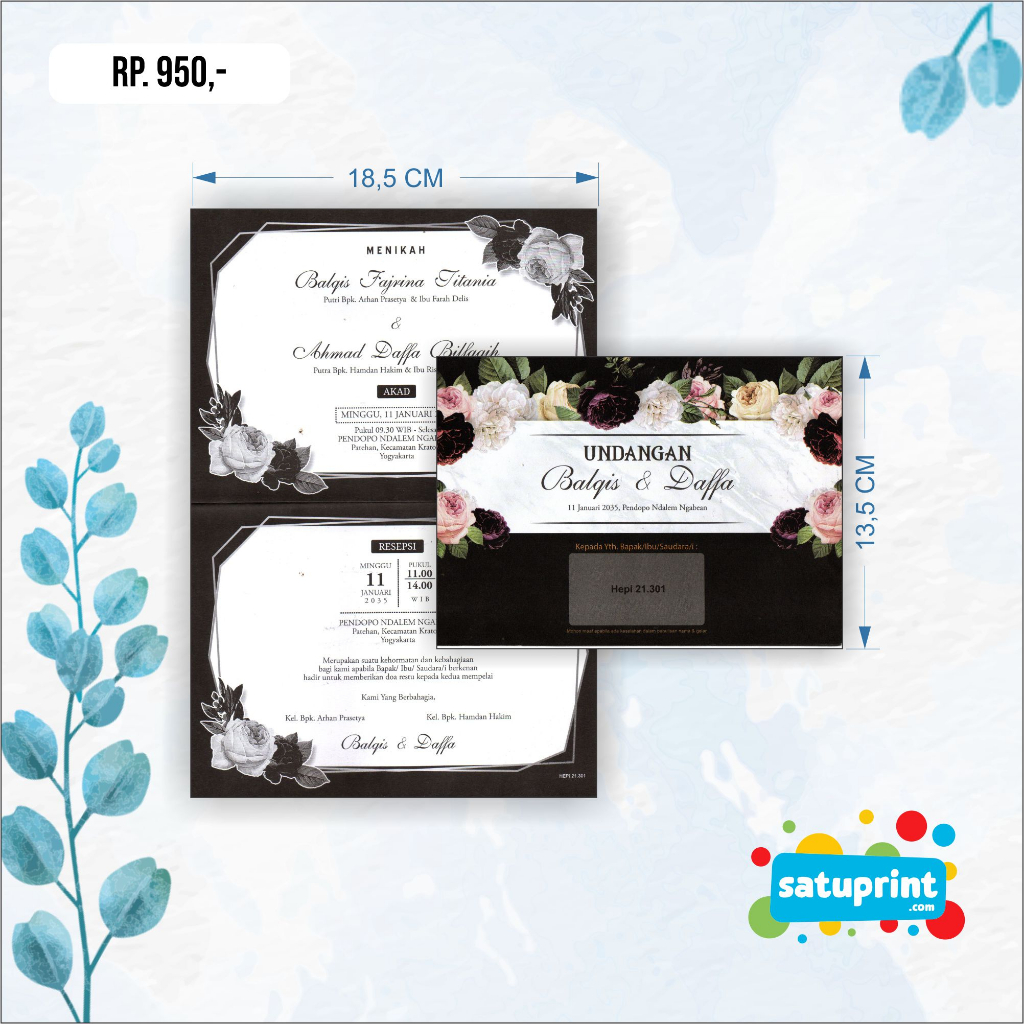 Jual cetak undangan warna hitam for khitan | hepi 301 | Shopee Indonesia