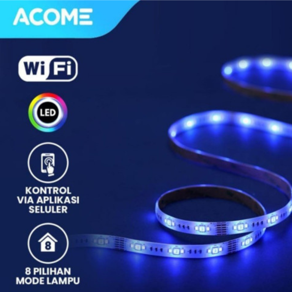Jual Lampu Strip LED Colok USB Adapter ACOME AL03C Smart Lamp LED Strip ...