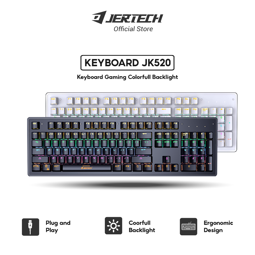 Jual JERTECH Keyboard Gaming Mechanical JK520 RGB Colorfull Backlight ...