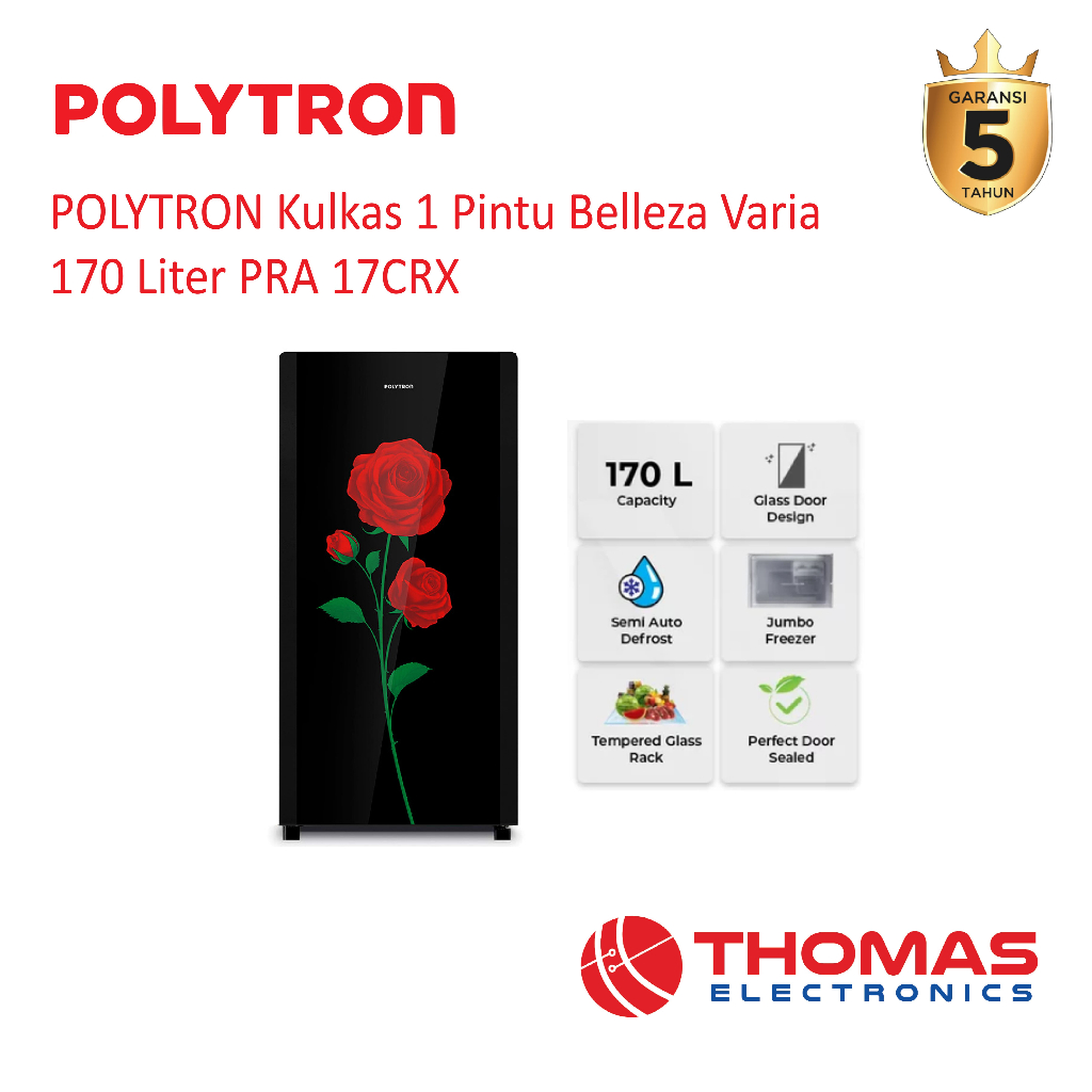 Jual POLYTRON Kulkas 1 Pintu Belleza Varia 170 Liter PRA 17CRX PRA17CRX ...