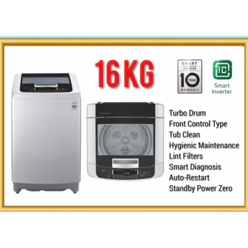 Jual LG MESIN CUCI 16 KG LG T2516VSPM mesin cuci 1 tabung inverter 16kg LG T2516 | Shopee Indonesia