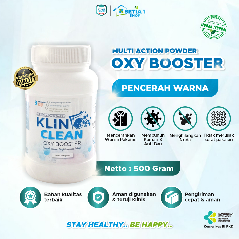 Jual Oxy Powder Klino Care Oxy Booster 500 Gram Pencerah Warna Pakaian ...