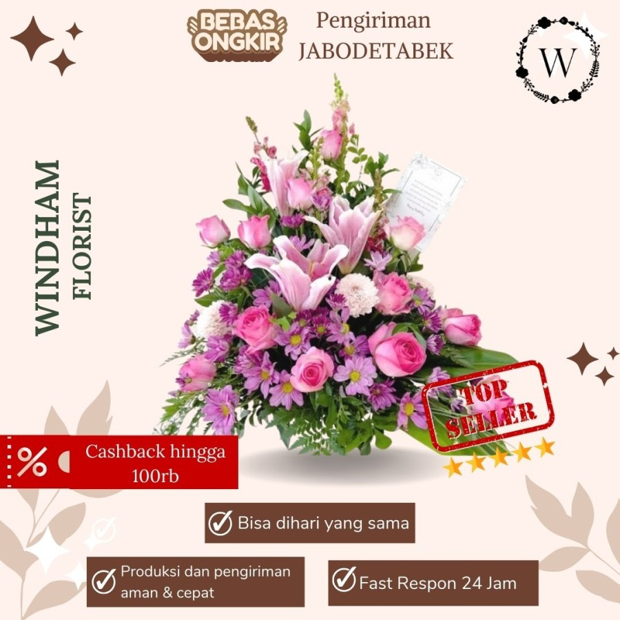 Jual Karangan bunga vase congratulations birthday| Windham Florist ...