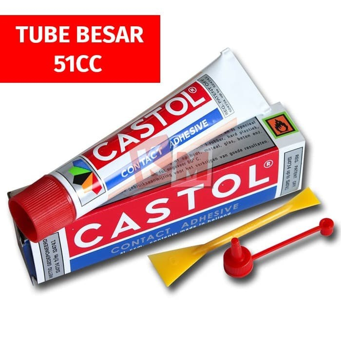 Jual Lem Castol Contact Adhesive Tube Besar 51cc / Lem Kuning Serba ...
