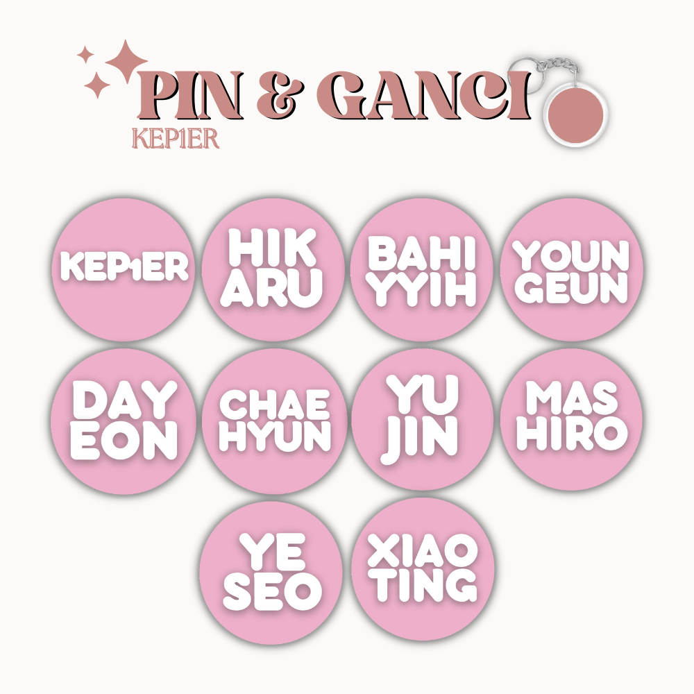 Jual GANCI KEP1ER PIN NAME MEMBER KEYCHAIN UKURAN 58 MM (HARGA 1 PCS ...