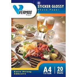 Jual Kertas Sticker Vermos Sticker Glossy Photo Paper A4 135 gsm ...