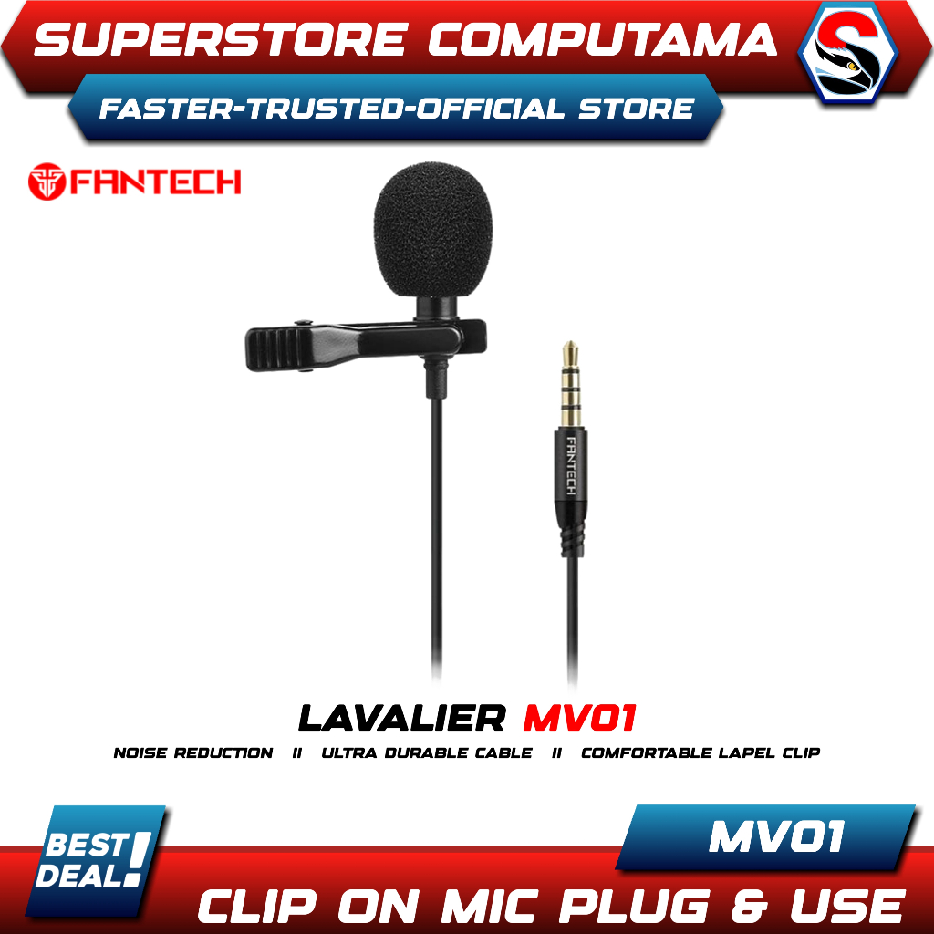 Jual Fantech Mic Clip On MV01 Lavalier Microphone | Shopee Indonesia