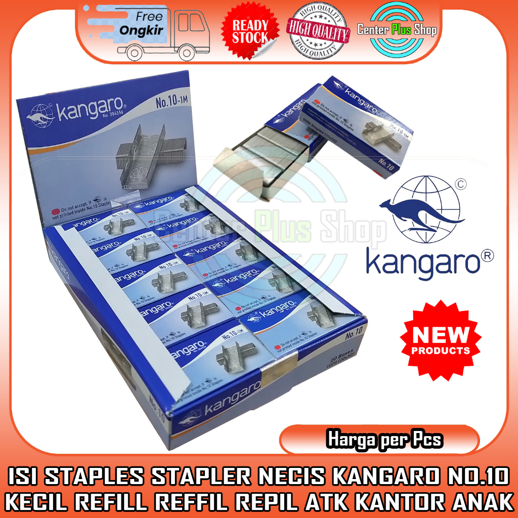 Jual ISI STAPLES NECIS STAPLER KANGARO KANGAROO KANGGURU NO.10 KECIL ...