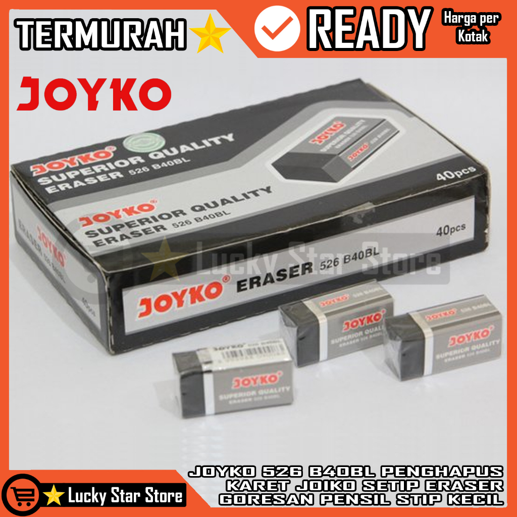 Jual JOYKO PENGHAPUS KECIL HITAM ERASER 526 B40BL PER PAK STIP SETIP PENSIL JOIKO PENGHAPUSAN ...