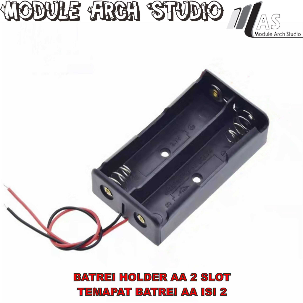 Jual Kotak Baterai AA isi 2- Baterai Holder AA 2 Slot - Box Batrei A2 ...