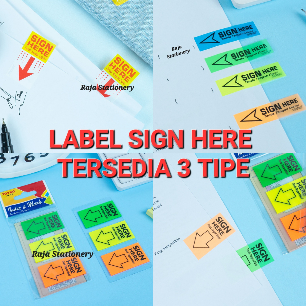 Jual Joyko Sticky Notes "Sign Here" Memo Panah / Sticker Tempel Memo ...