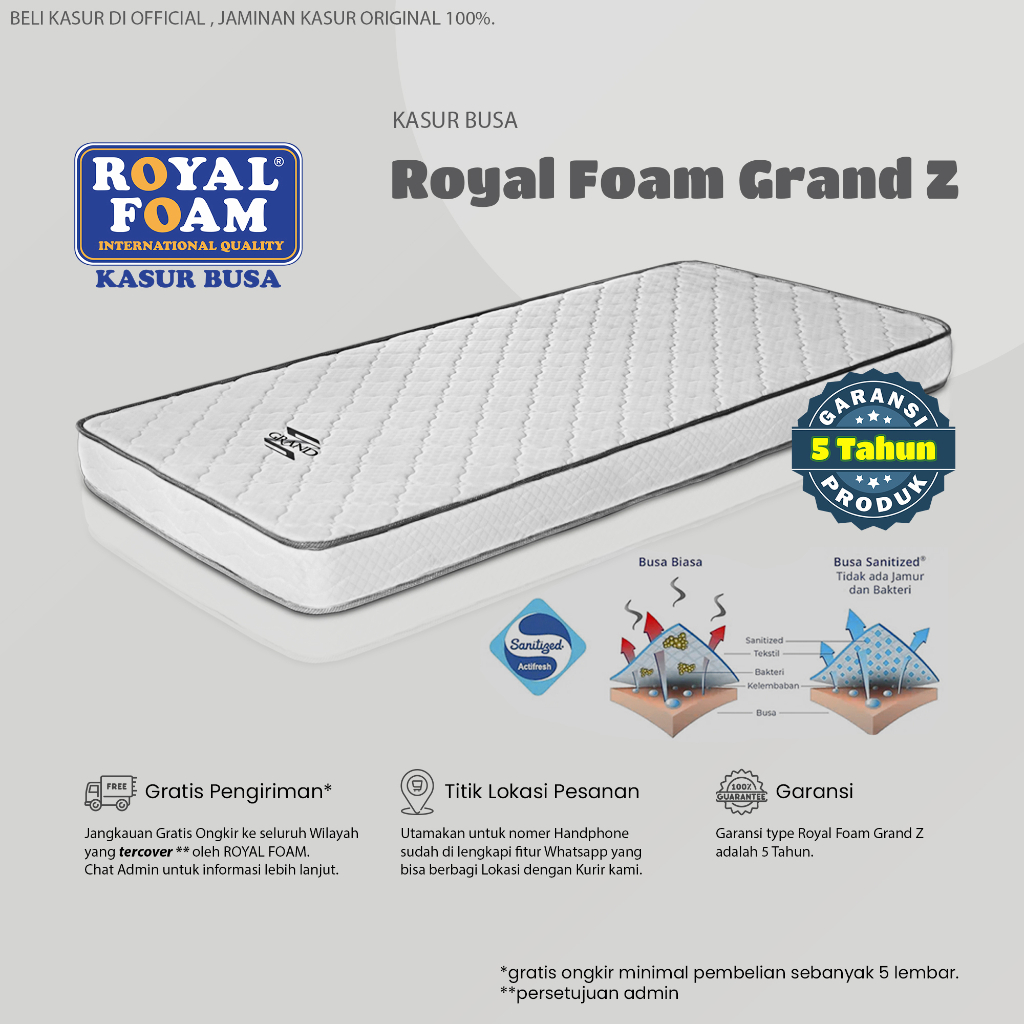 Jual Kasur Busa Royal Foam Grand Z ( Single Bed ) | Shopee Indonesia