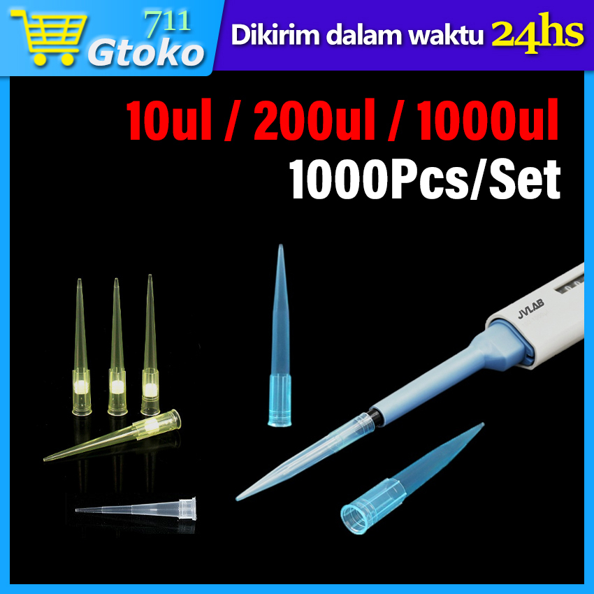 Jual Pipette Micro Tip Pipet Tip White / Yellow / Blue isi 1000 Pcs ...