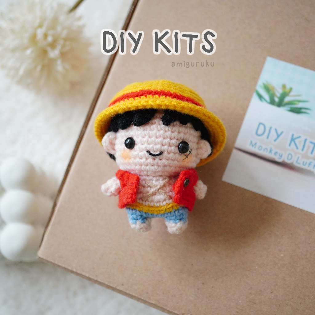 Jual Paket Rajut DIY Kits Amigurumi Boneka Rajut Crochet - Monkey D ...