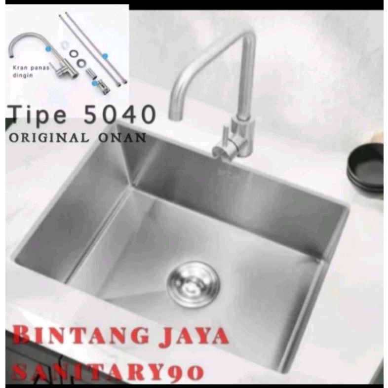 Jual Kitchen Sink ONAN 5040 Undermount Stainless sus 304/paket kran ...