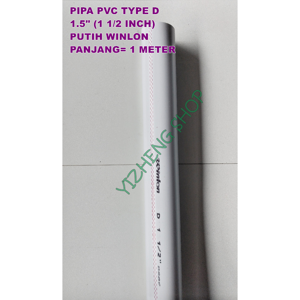Jual PIPA PVC 1 1/2 INCH PANJANG 1 METER PUTIH WINLON | Shopee Indonesia