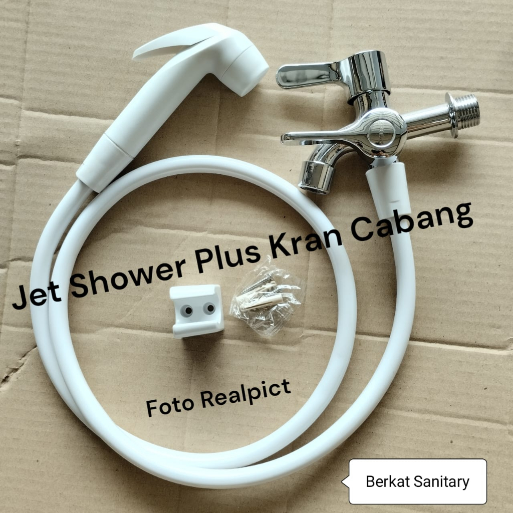 Jual PAKET Jet Shower Plus Kran Double/Cabang Drat 1/2inc | Shopee ...