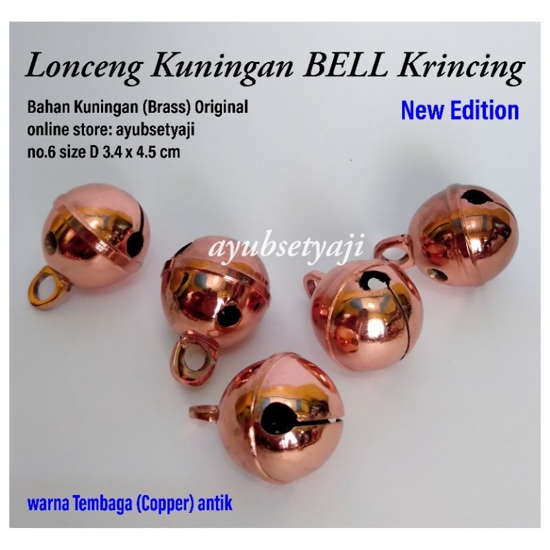 Jual Krincing Kuningan 06 ( D3.4cm ) warna TEMBAGA antik Lonceng ...