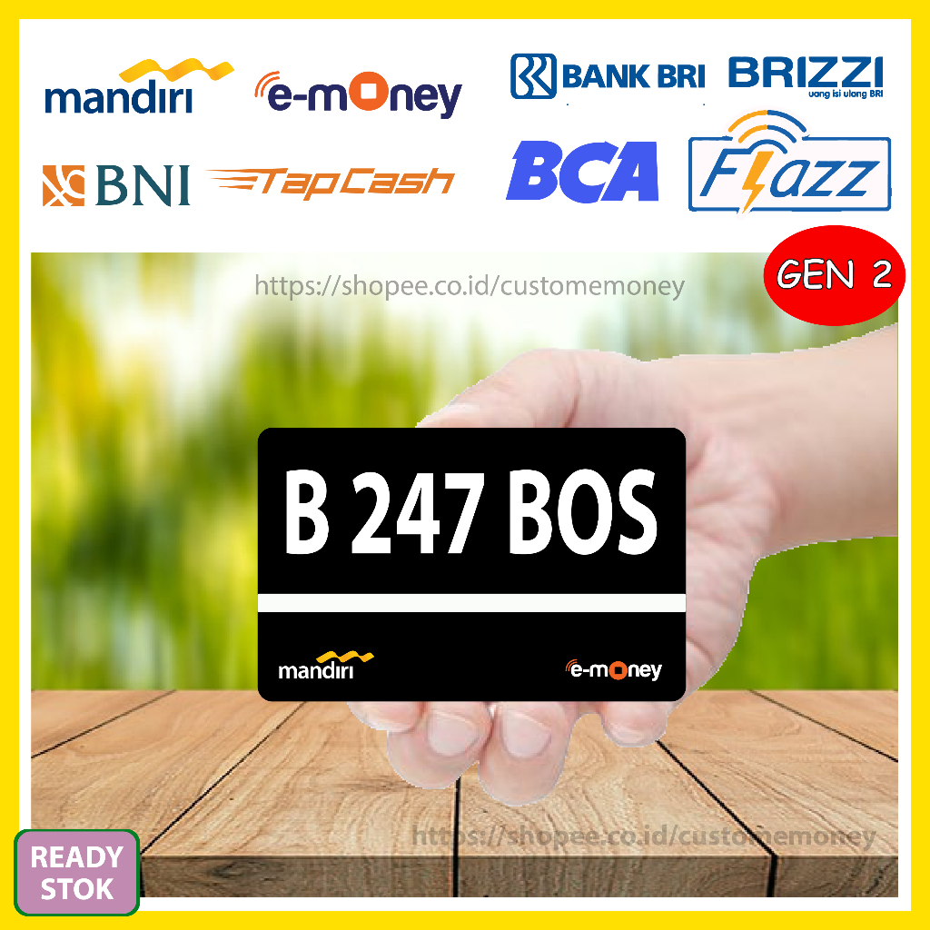 Jual KARTU EMONEY DESIGN CUSTOM PLAT HITAM KEREN ETOLL E-MONEY MANDIRI ...