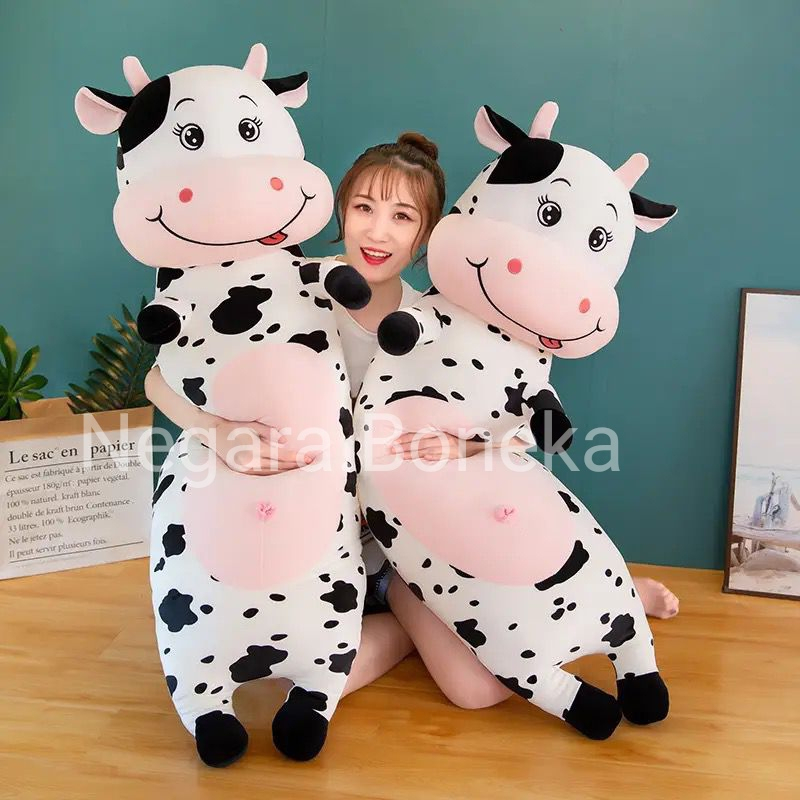 Jual Boneka Guling Sapi 80cm Bahan Plush Import Guling Boneka Sapi 80cm ...