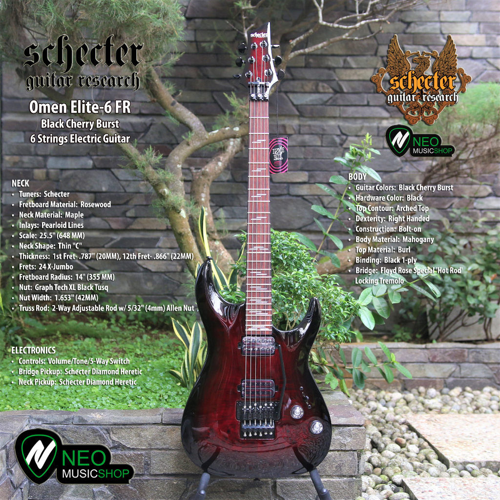 Jual Schecter Omen Elite 6FR Black Cherry Burst 6 Strings Electric ...