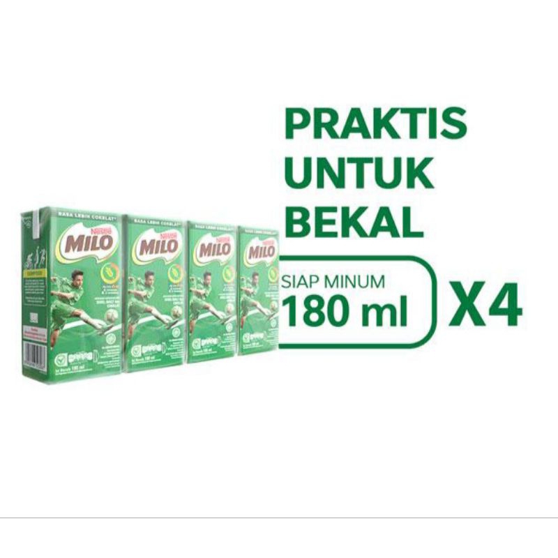 Jual Nestle Milo activ-go susu uht coklat 4 x 180 ml | Shopee Indonesia