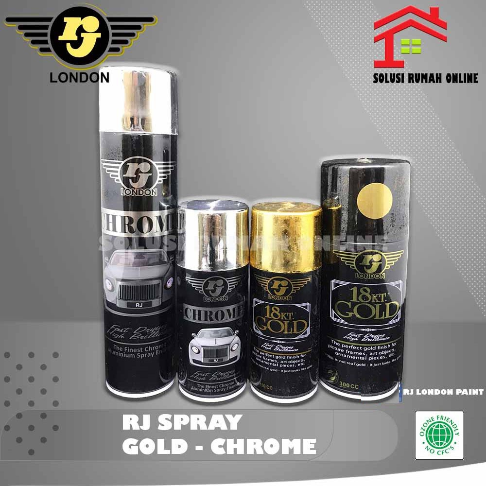 Jual CAT RJ SPRAY Gold / EMAS Chrome / Krom SEMPROT PILOX LONDON ...
