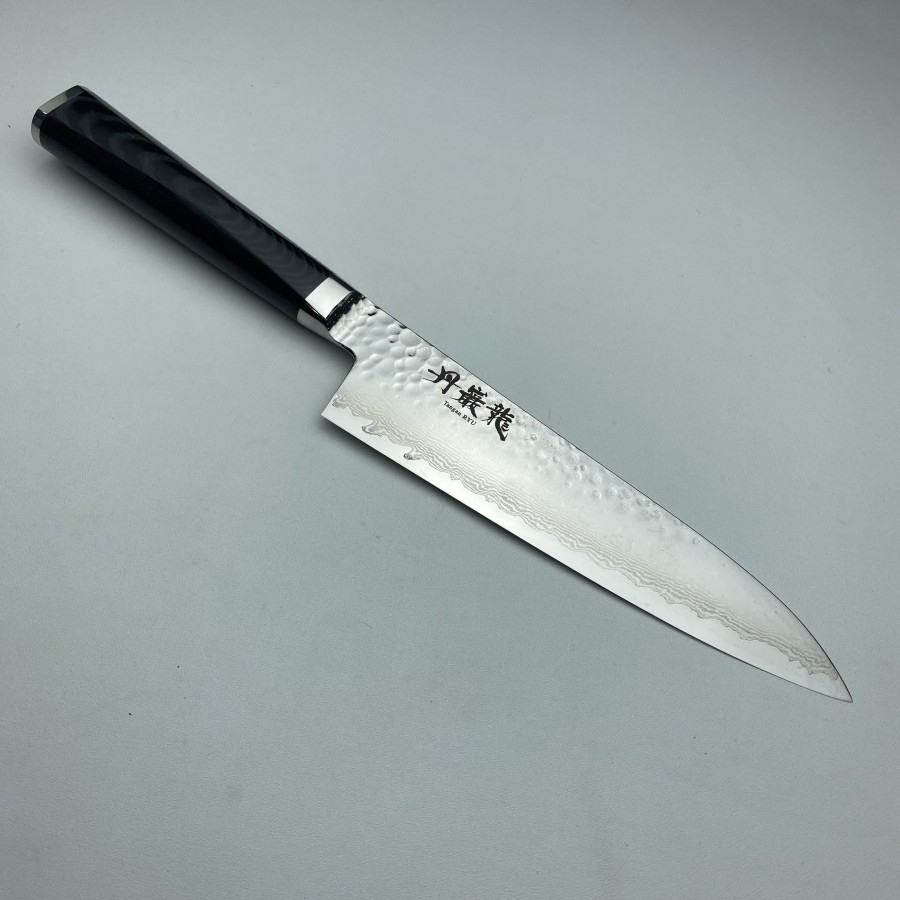 Jual Ryusen Hamono Tangan RYU Micarta Tsuchime Damascus VG10 Gyuto ...