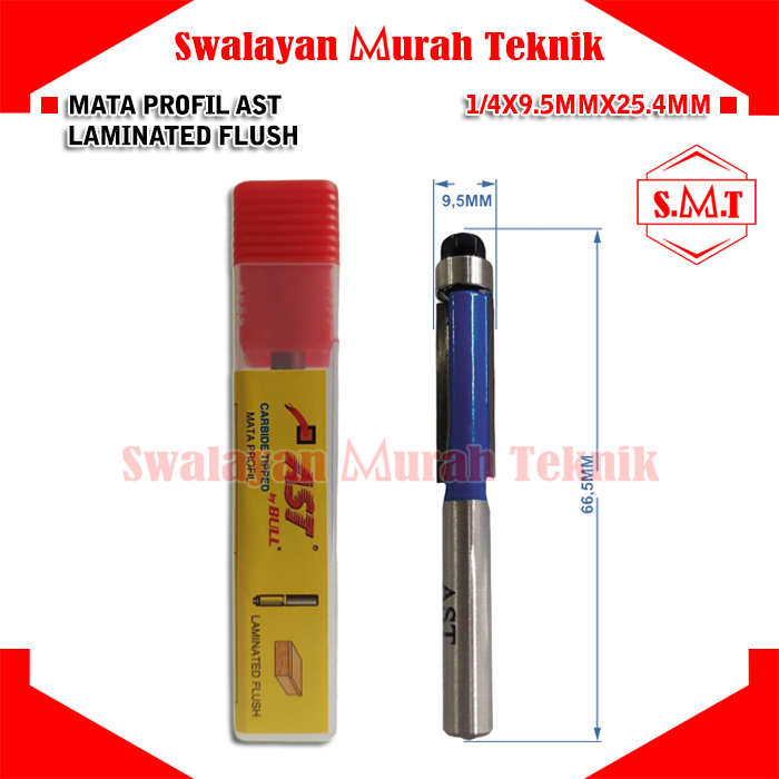Jual AST Mata Profil Router Trimer Kayu 1/4X10MM Laminated Flush Lurus ...