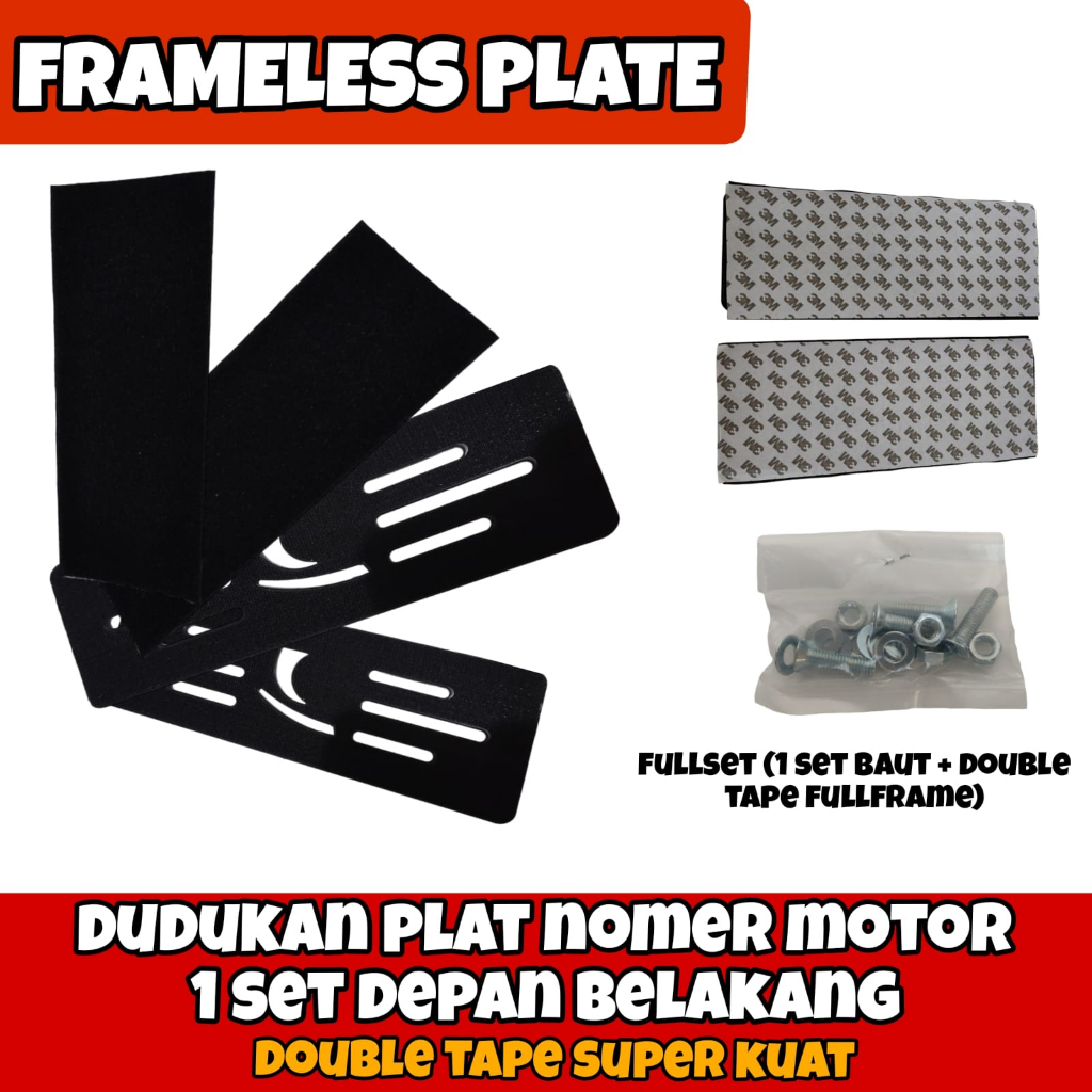 Jual Frameless Plate Dudukan Plate Plat Nomor Motor Kendaraan Tanpa Bor ...