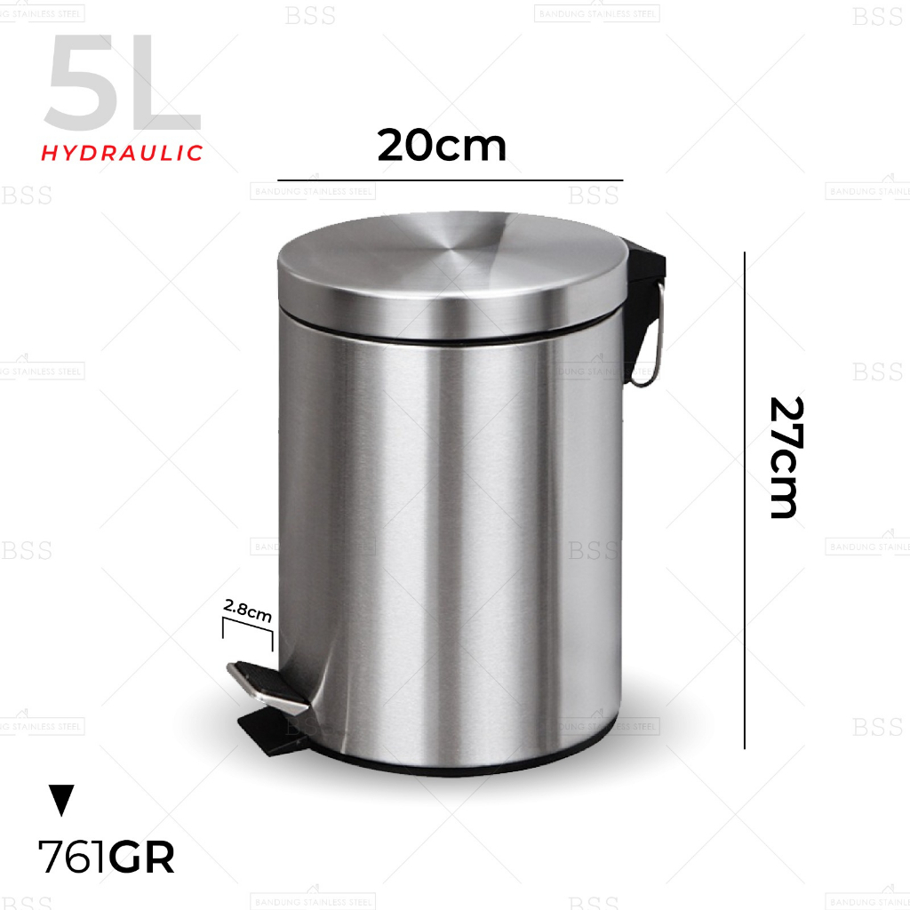 Jual Tempat tong sampah 5 liter Variasi Mekanik Hidrolik stainless ...