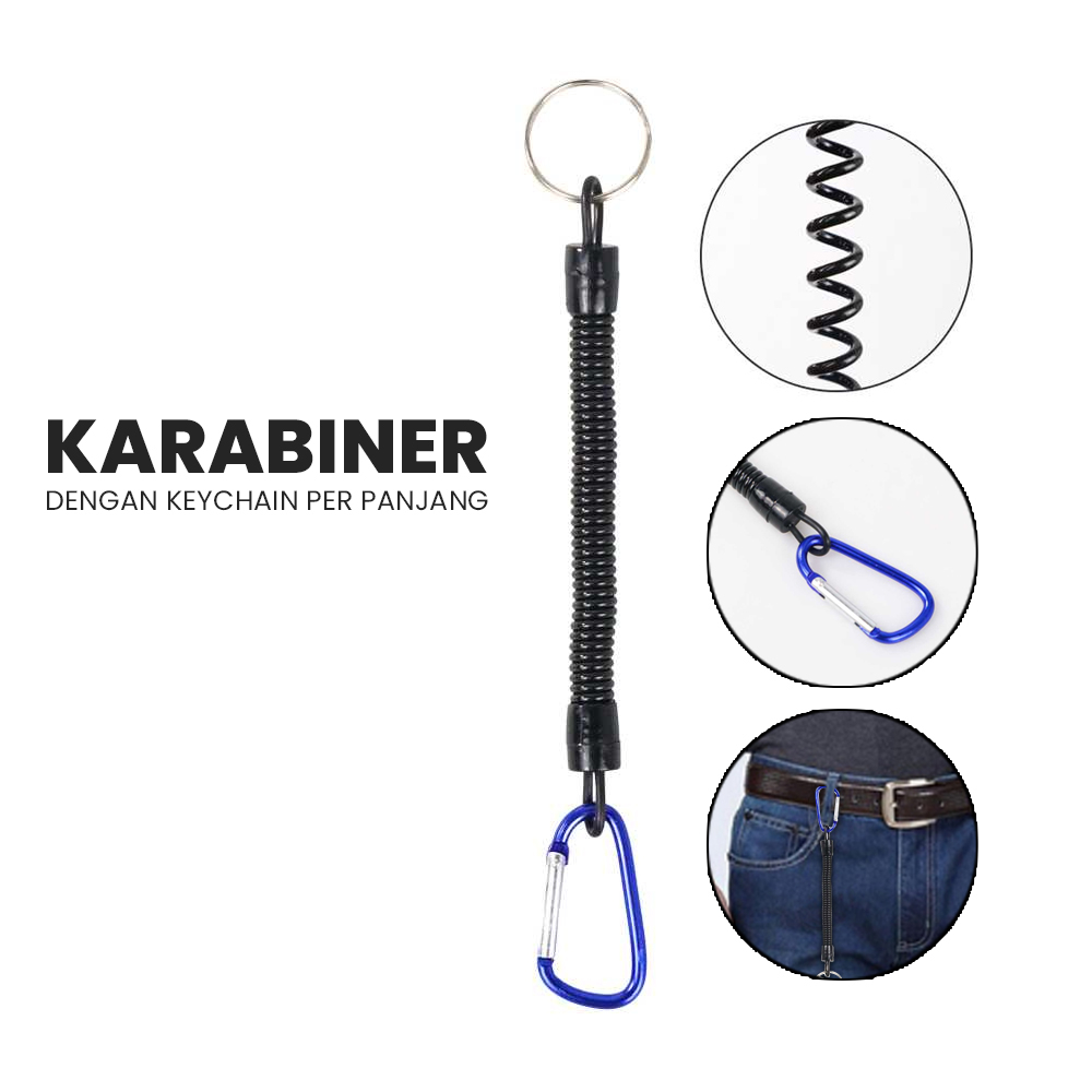 Jual Carabiner Keychain Retractable dengan Tali Per Elastis & Panjang ...
