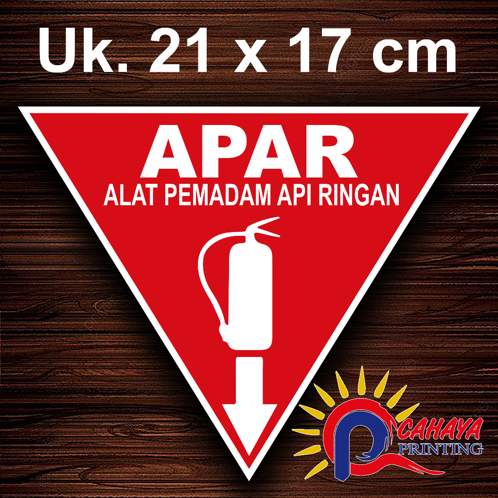 Jual STIKER SIGN K3 SEGITIGA APAR UK. 21X17CM Petunjuk tabung pemadam ...