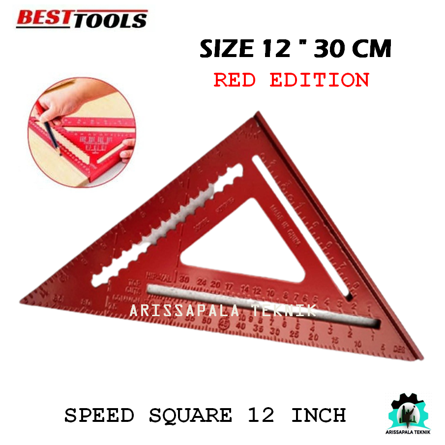 Jual SPEED SQUARE 12 INCH 3OCM PENGGARIS SIKU SEGITIGA WOODWORKING ...