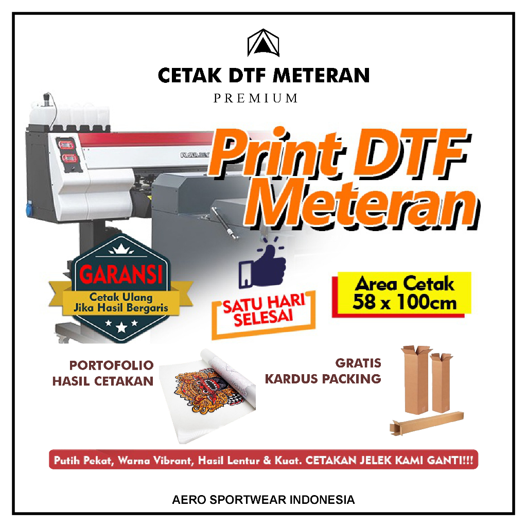 Jual CETAK DTF METERAN TINGGAL TEMPEL Lebar 58 cm Sablon DTF Printing | Shopee Indonesia