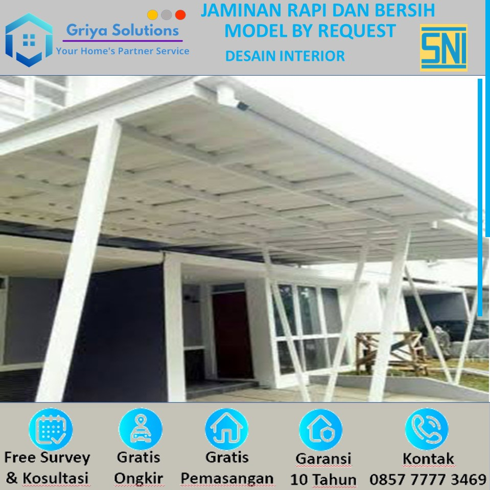 Jual Kanopi Baja Ringan Atap Alderon RS Terpasang/Single Layer | Shopee ...