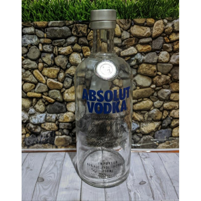 Jual botol bekas minuman keras miras absolute Vodka 750ml ice land Jack ...