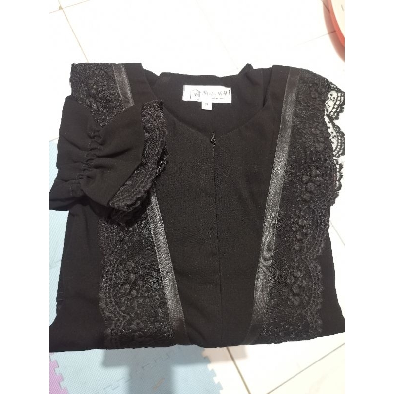 Jual JUBAH AKHWAT RENDA HITAM PREMIUM | GAMIS WANITA RENDA | Shopee ...