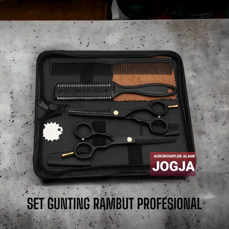 Jual Set Alat Gunting Potong Rambut Premium Salon Barbershop Profesional Cukur Pangkas Sasak ...