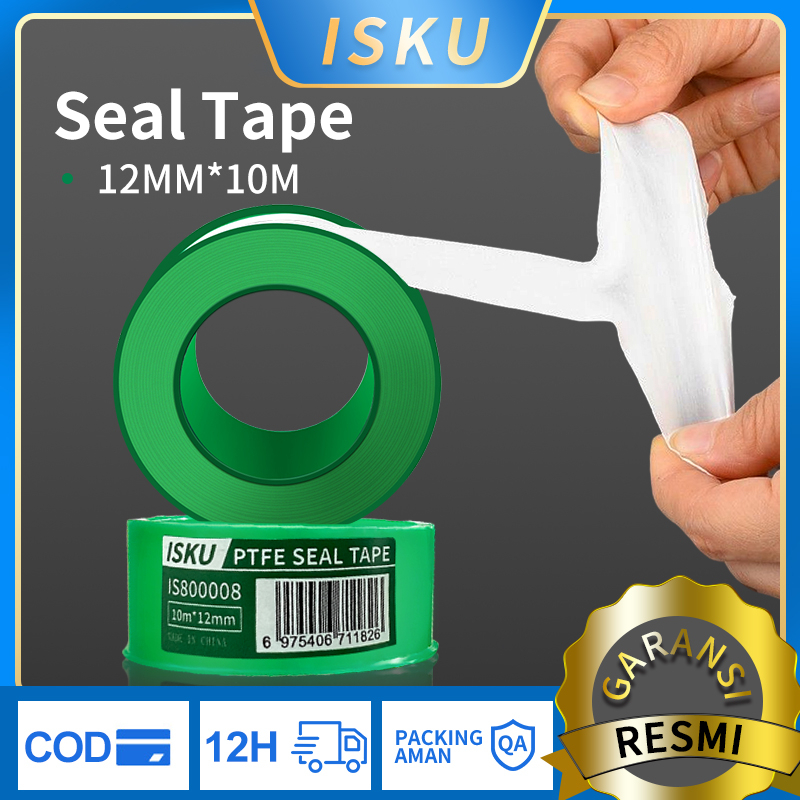 Jual ISKU Seal Tape PTFE sealtape Isolasi air 12mm x 10m | Shopee Indonesia