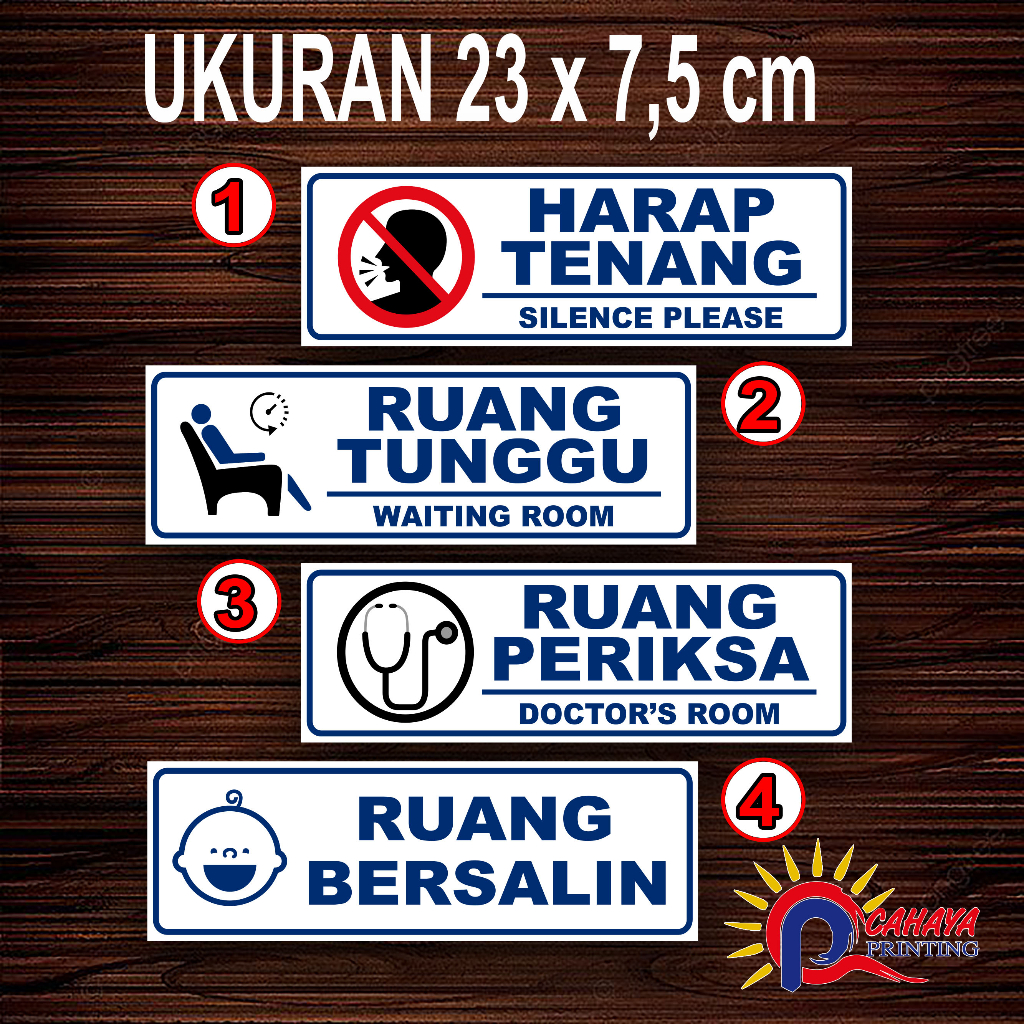 Jual STIKER HARAP TENANG . RUANG TUNGGU. 7,5X23CM PERHATIAN RAMBU K3 ...
