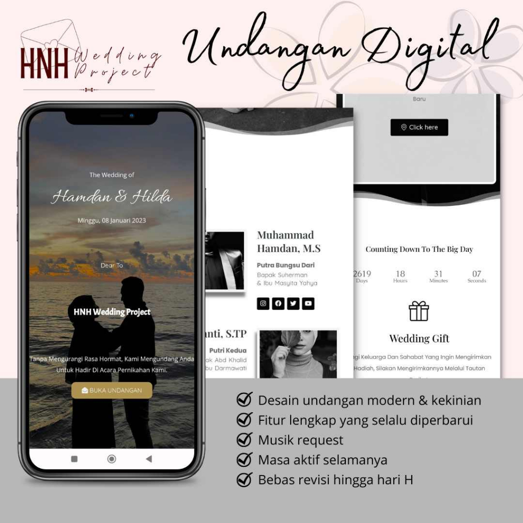 Jual HNH015 | UNDANGAN WEBSITE | UNDANGAN DIGITAL | UNDANGAN PERNIKAHAN ...