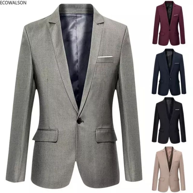 Jual Blazer Pria Jas Formal Pria List Kancing 1 Slim fit | Shopee Indonesia