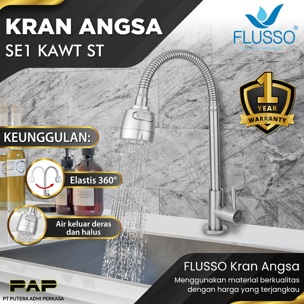 Jual Flusso Keran Angsa Fleksibel Stainnles sus304 Kepala Besar S 608 ...